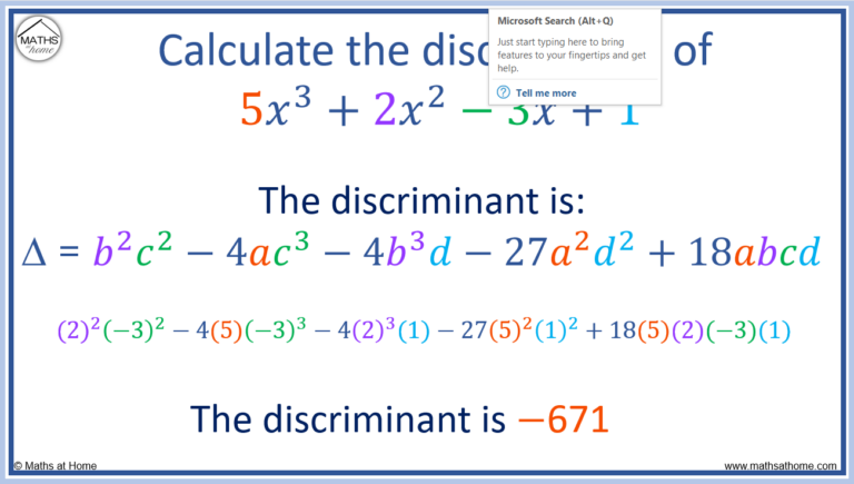 The Discriminant of a Quadratic – mathsathome.com