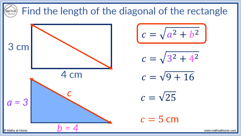 How to Find the Diagonal of a Rectangle – mathsathome.com How to Find the Diagonal of a Rectangle – mathsathome.com