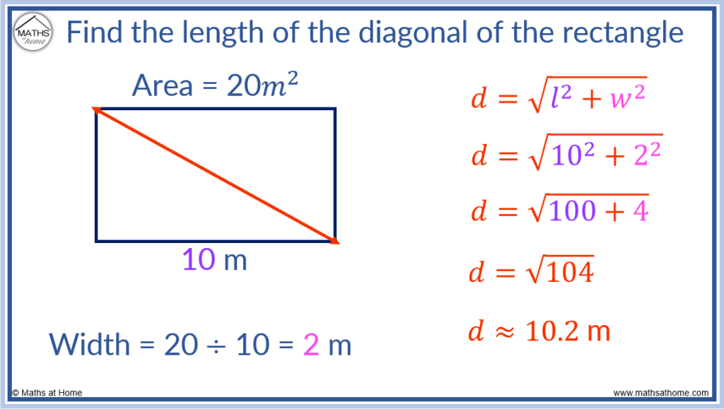 How To Find The Diagonal Of A Rectangle Mathsathome