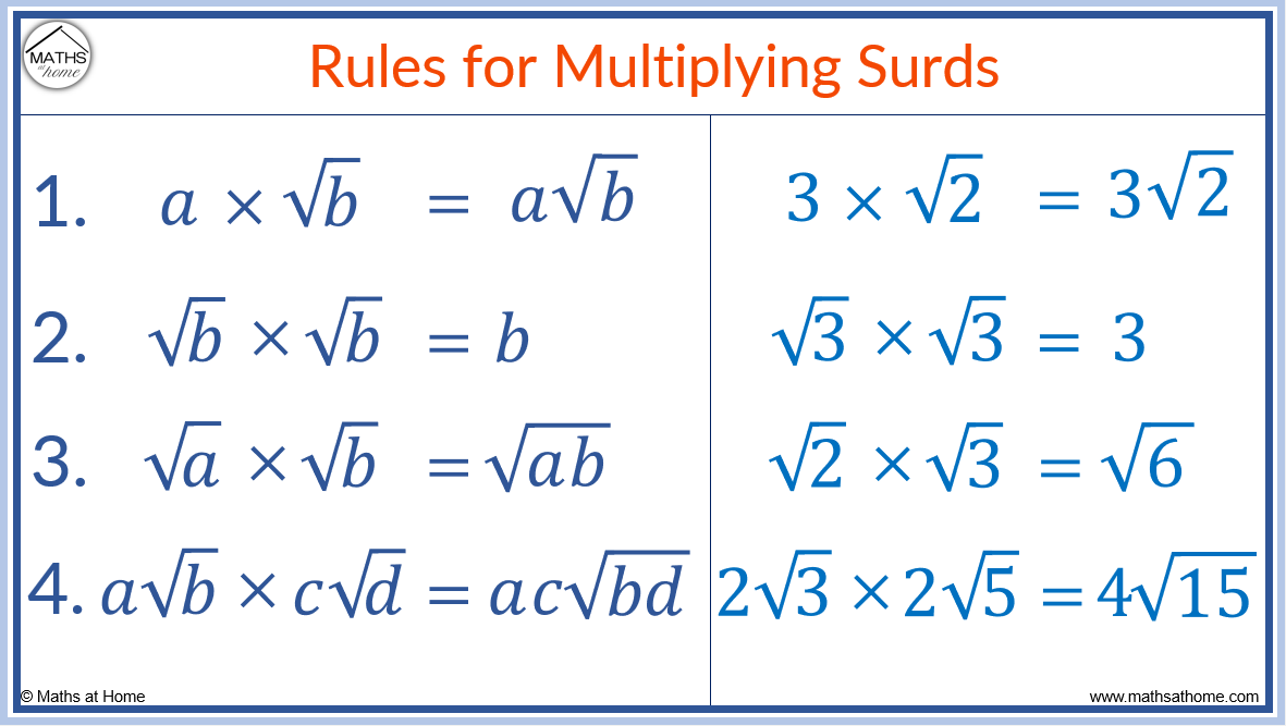 How To Simplify Surds Mathsathome How To Simplify Surds Mathsathome