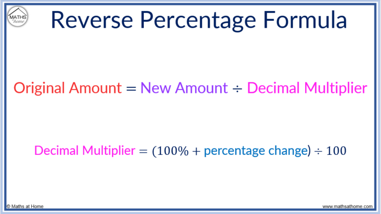 How to Calculate an Original Amount Using Reverse Percentages ...