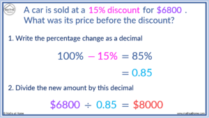 How to Calculate an Original Amount Using Reverse Percentages ...