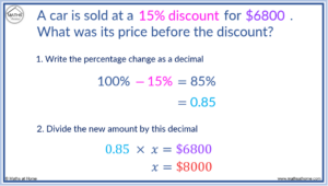 How to Calculate an Original Amount Using Reverse Percentages ...
