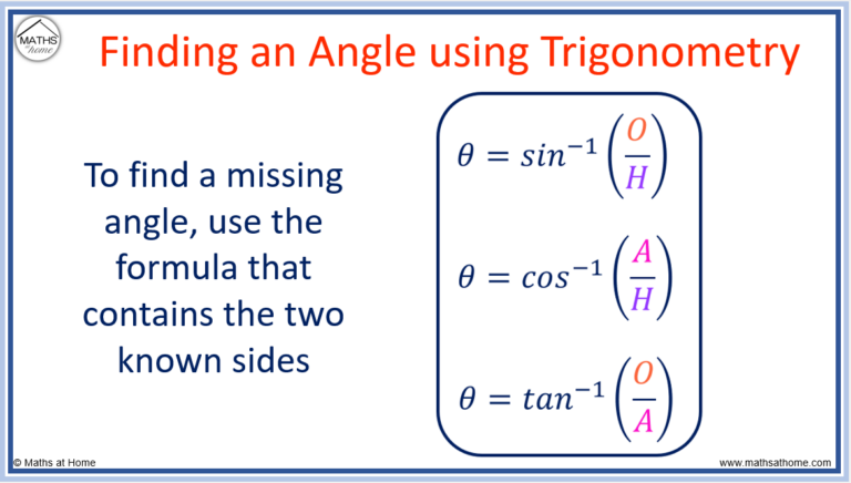 How to Find a Missing Angle in a Right-Angled Triangle – mathsathome.com