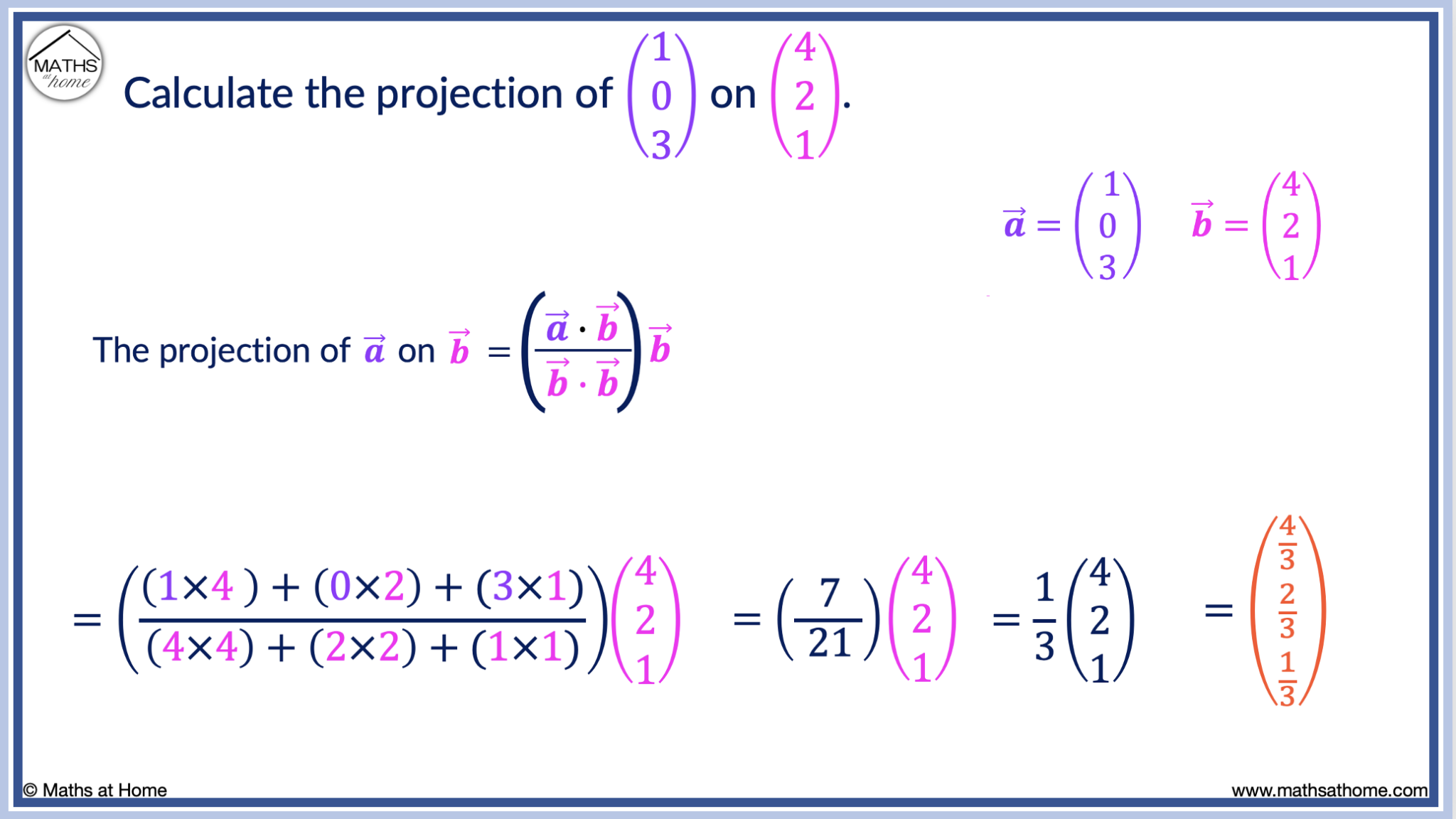 How To Calculate Scalar And Vector Projections