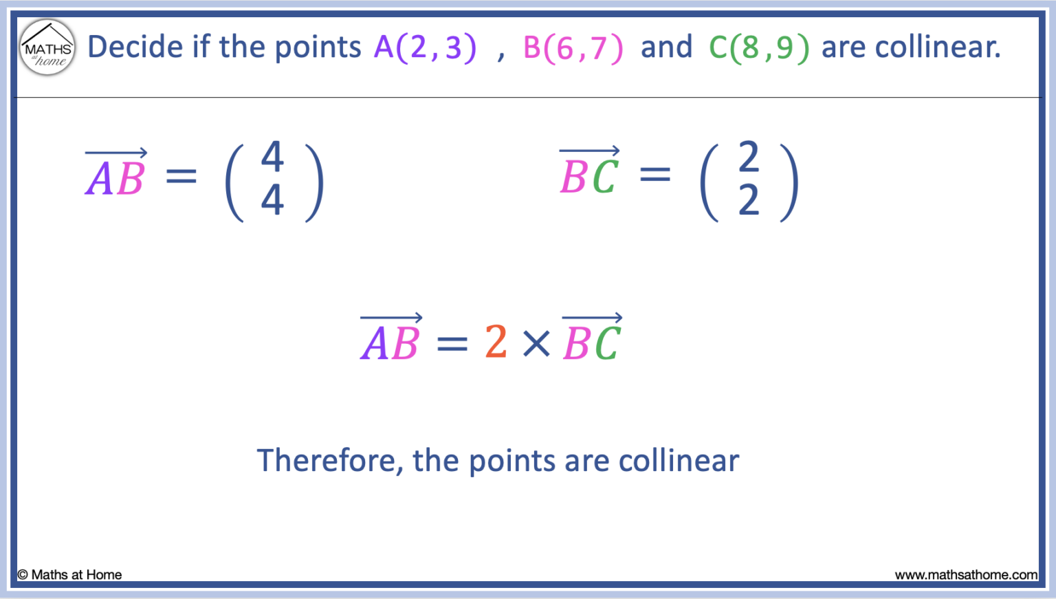 How to Show that Points are Collinear – mathsathome.com